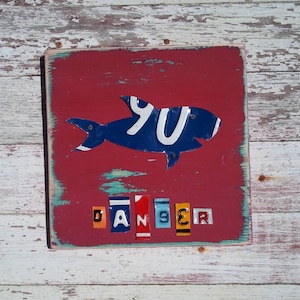 Funky Wiener Weiner Dog Navy Blue on Red with Blue Bone Woof | Etsy