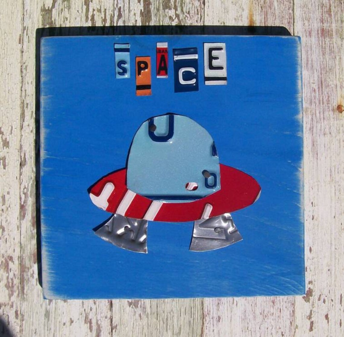 License Plate Rocketship Rocket Alien Astronaut Space - Etsy