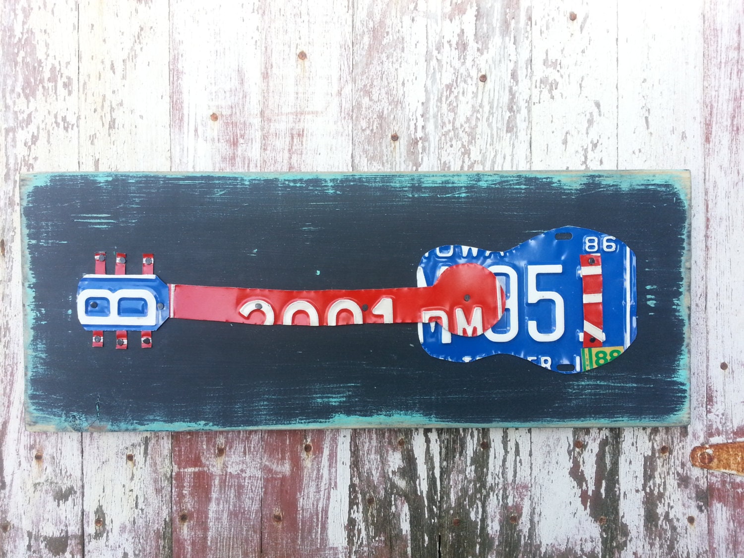 License Plate Art Funky Music Guitar Rock and Roll | Etsy