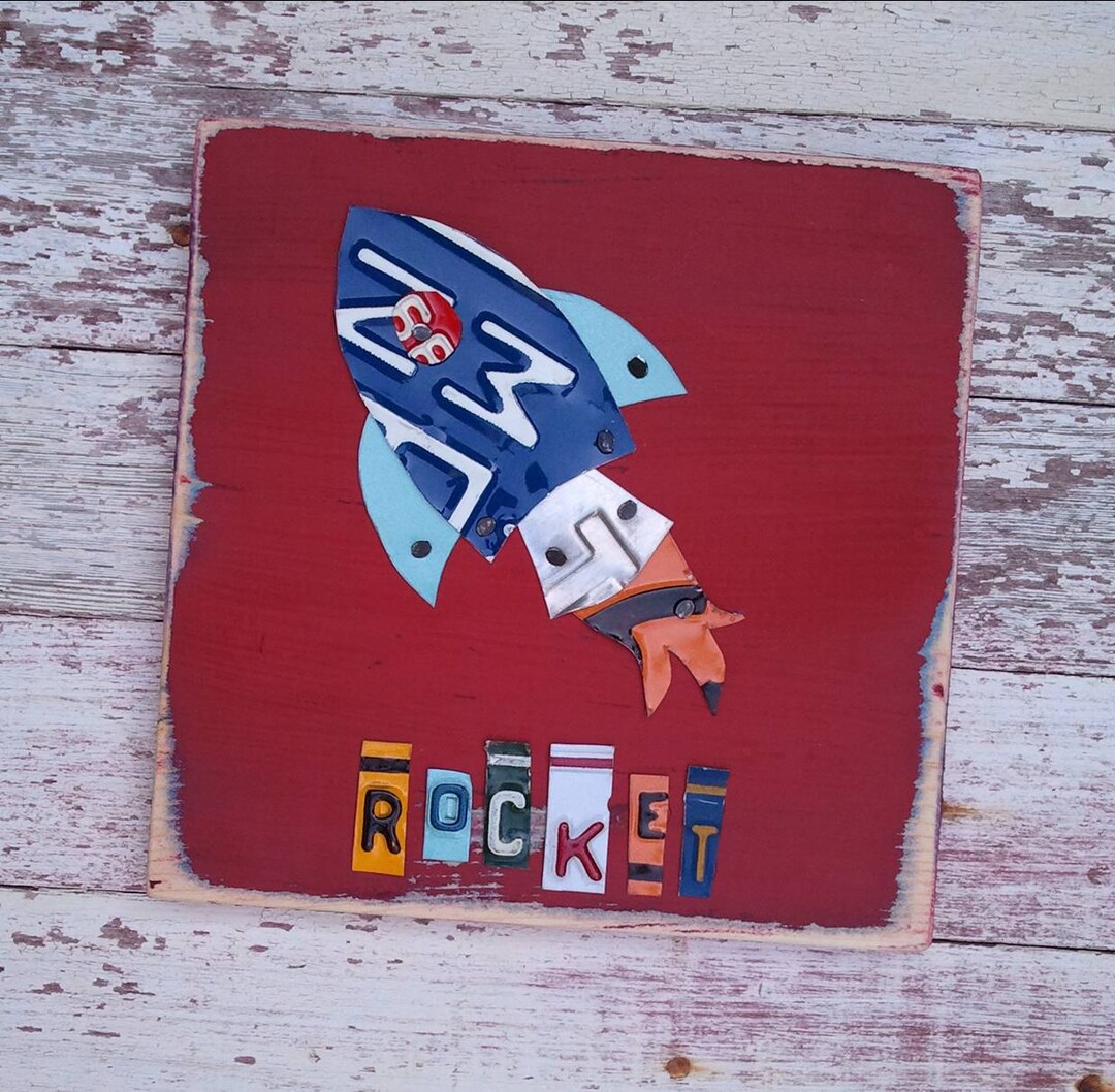 License Plate Rocketship Rocket Alien Astronaut Space Spaceship Shuttle ...