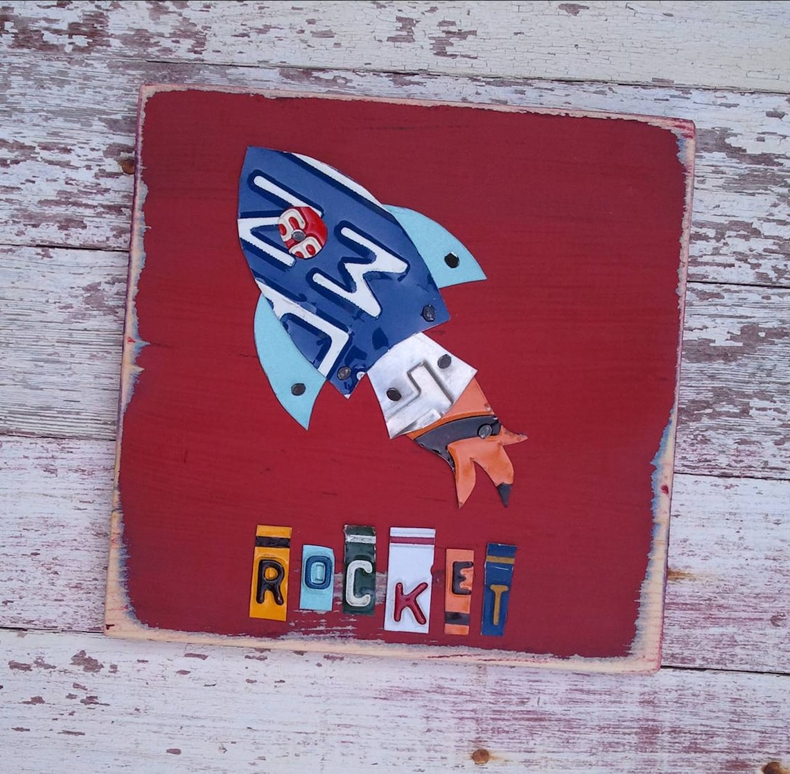 License Plate Rocketship Rocket Alien Astronaut Space - Etsy