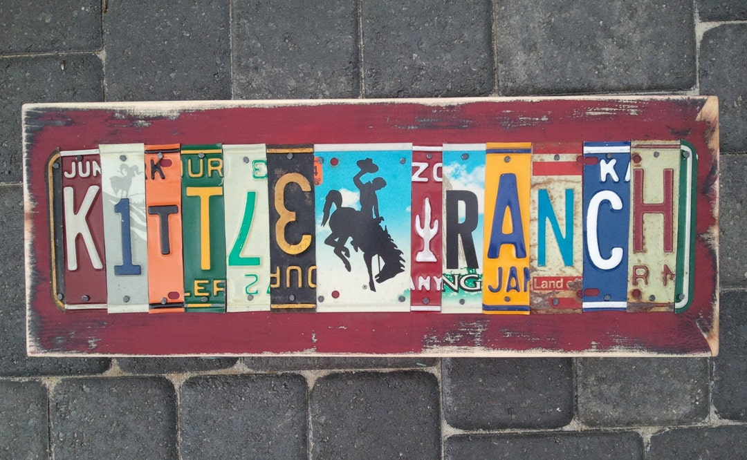 RANCH Cowboy Sign Horse Patio House Personalized Saddle Word - Etsy