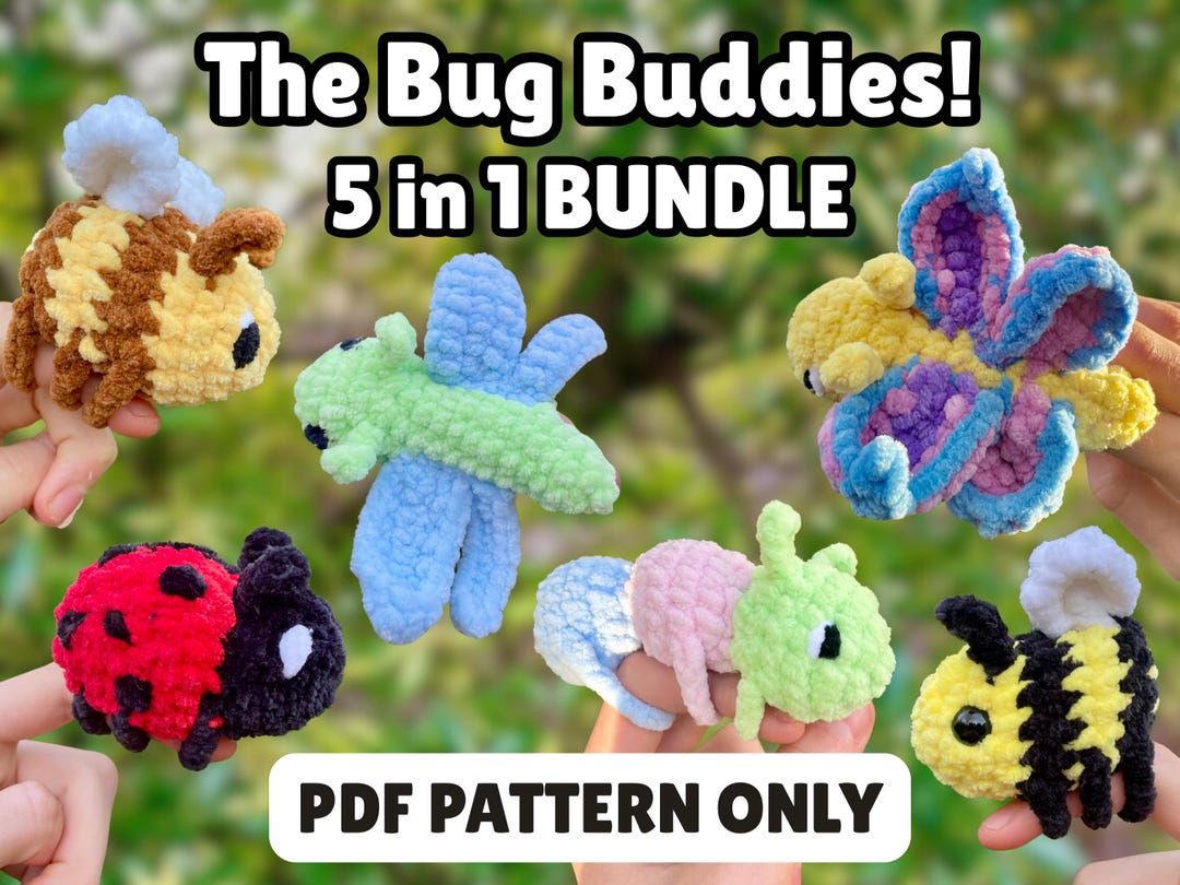 Crochet Bug Patterns PDF Download No Sew 5in1 Insect Patterns Amigurumi ...