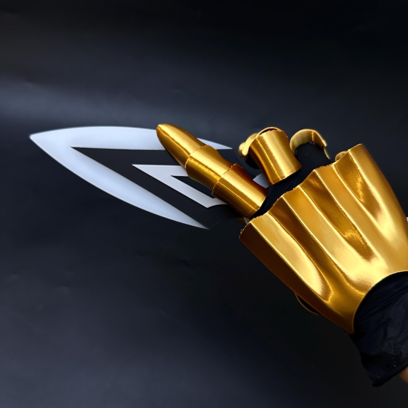 Silky Gold Articulated Gauntlet: Cosplay Armor, Futuristic Mechanical ...