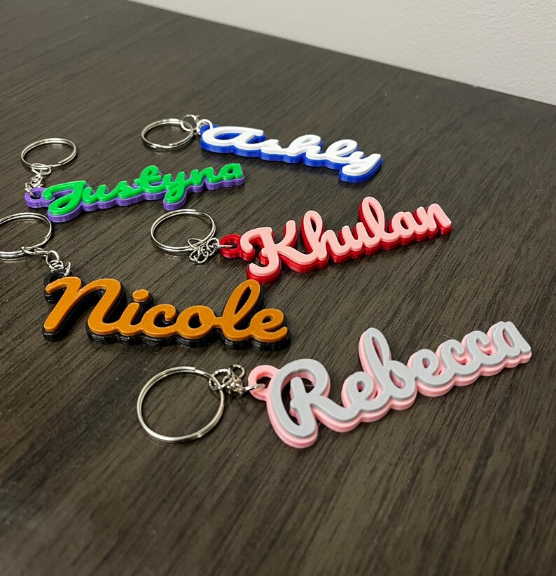 Custom 3d-printed Name Keychain – Personalized & Two-toned! - Etsy