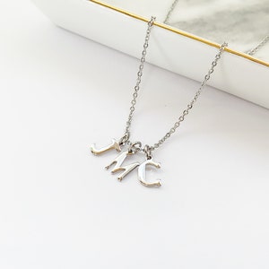 Initial Halskette, kleiner Silber Initial Anhänger, personalisierter Schmuck, Individuell ...
