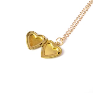 Heart Locket Necklace, Small Gold Heart Locket, Tiny Locket Pendant ...