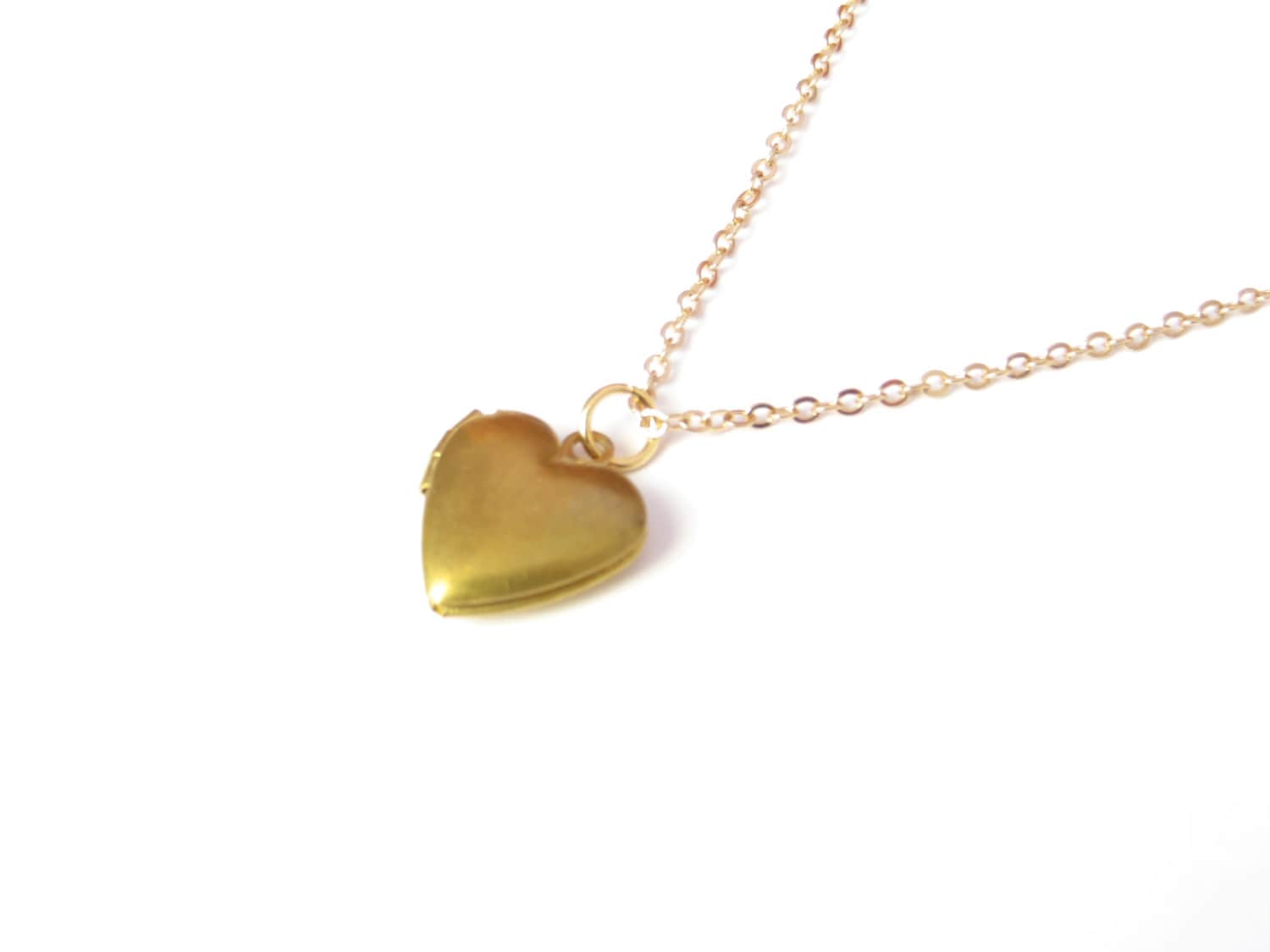 Heart Locket Necklace, Small Gold Heart Locket, Tiny Locket Pendant ...