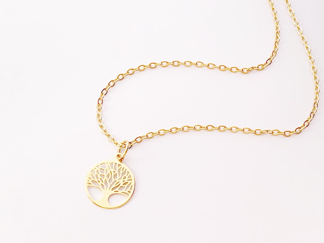Gold Tree Necklace, Tree of Life, Family Tree, Forest Necklace ...