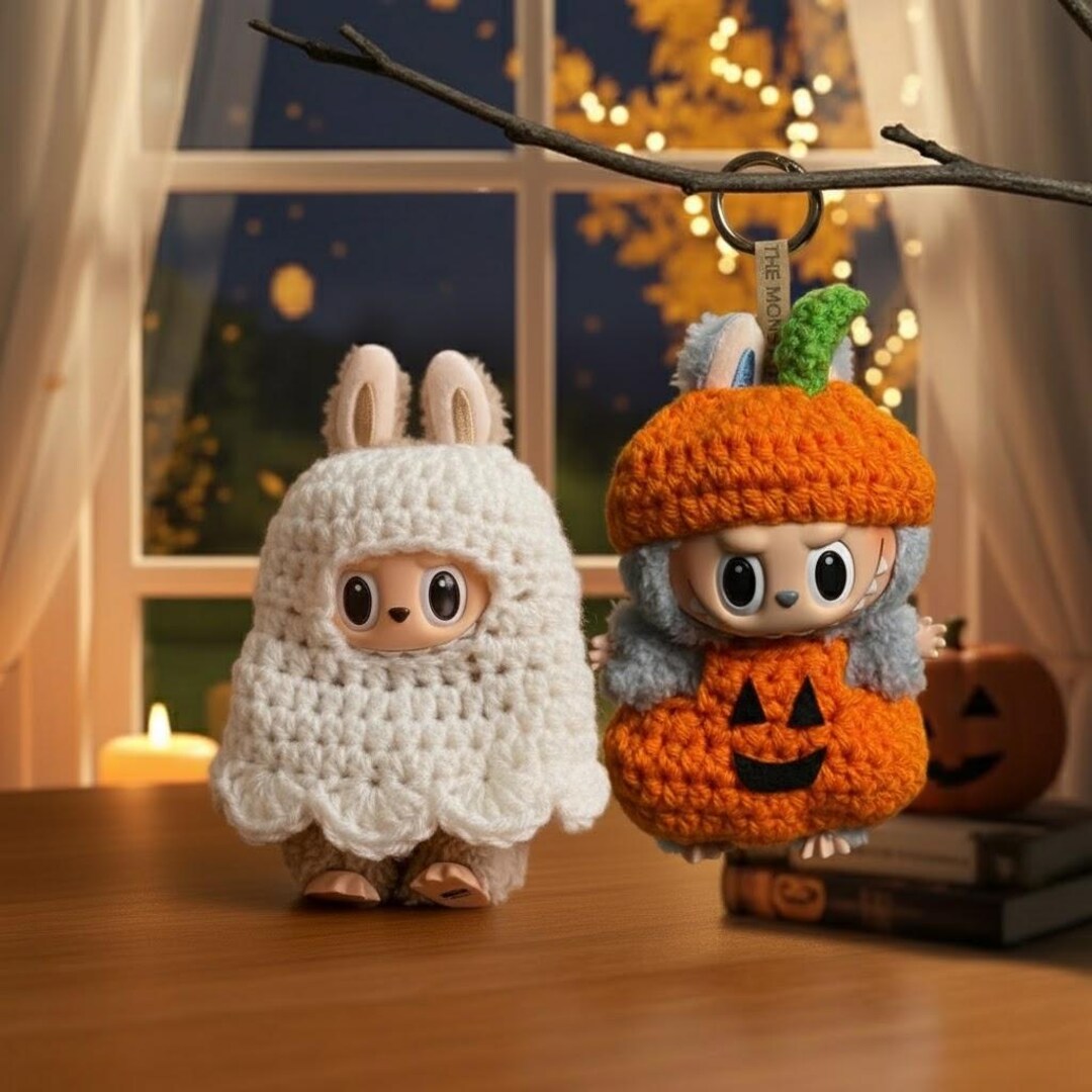 DIY Labubu Crochet Costumes – Two Labooboo Pumpkin & Ghost PDF Pattern ...