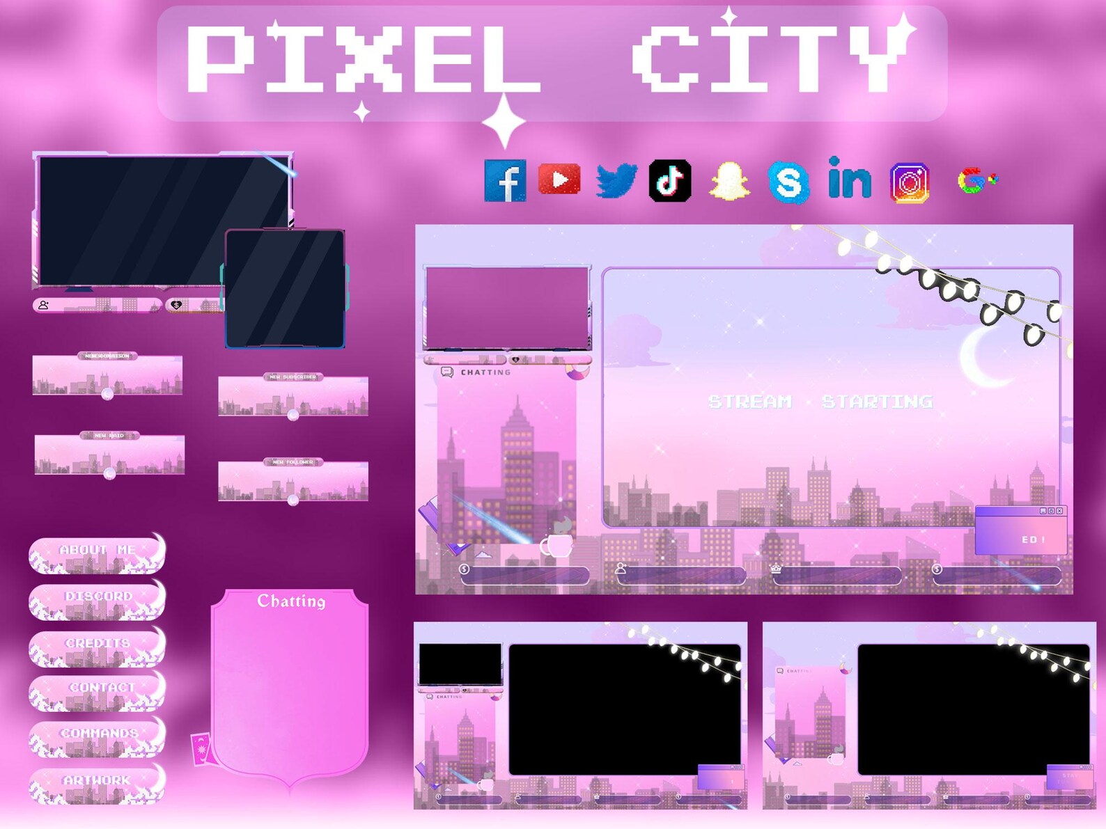 Animated Pixel Dream Twitch Overlay – Kawaii Tokyo Stream Package - Etsy