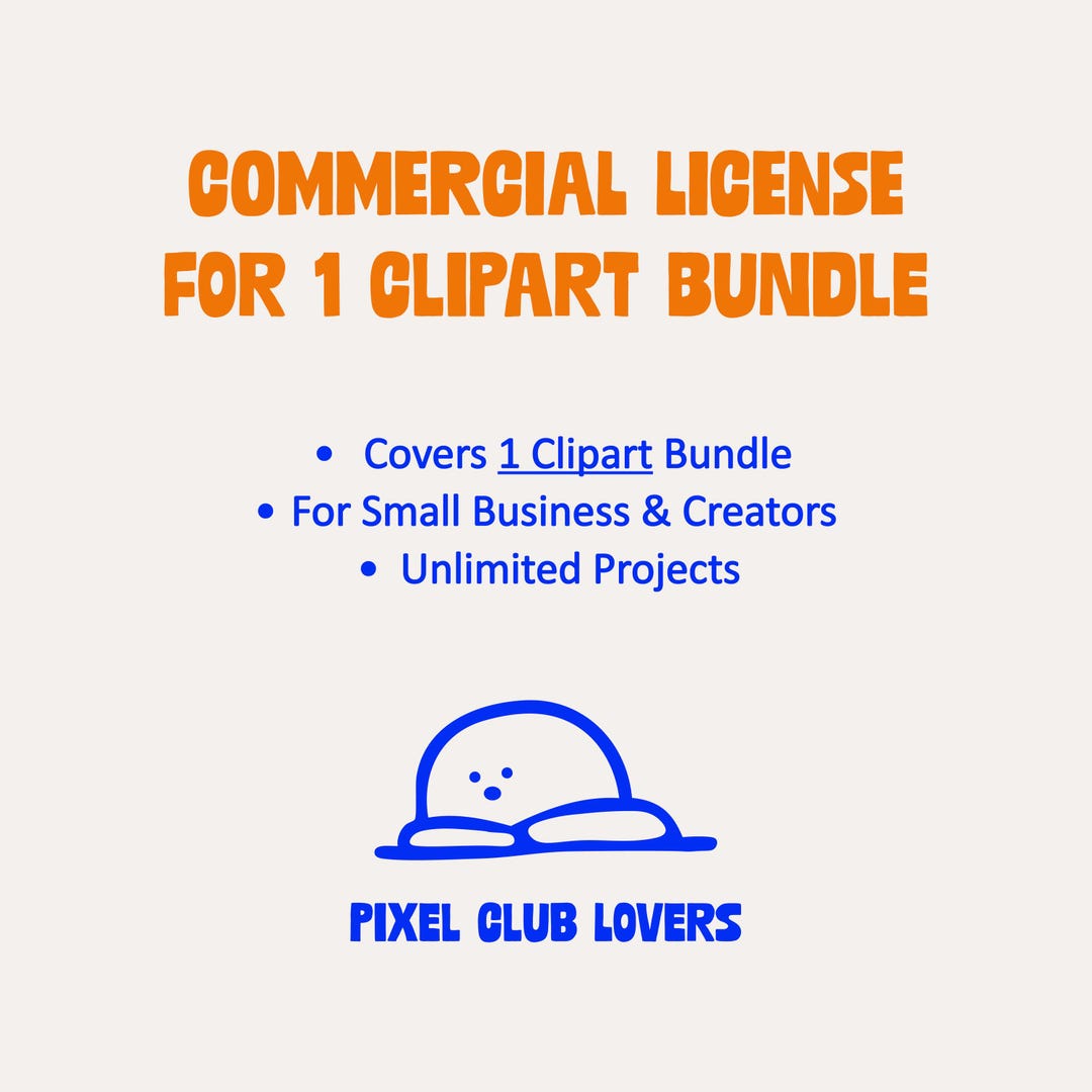 Commercial License for 1 Clipart Bundle – Commercial Use SVG PNG, POD ...