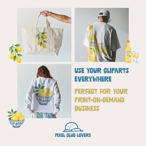 Amalfi Lemon Clipart Bundle – Watercolor Summer Pngs – Mediterranean ...