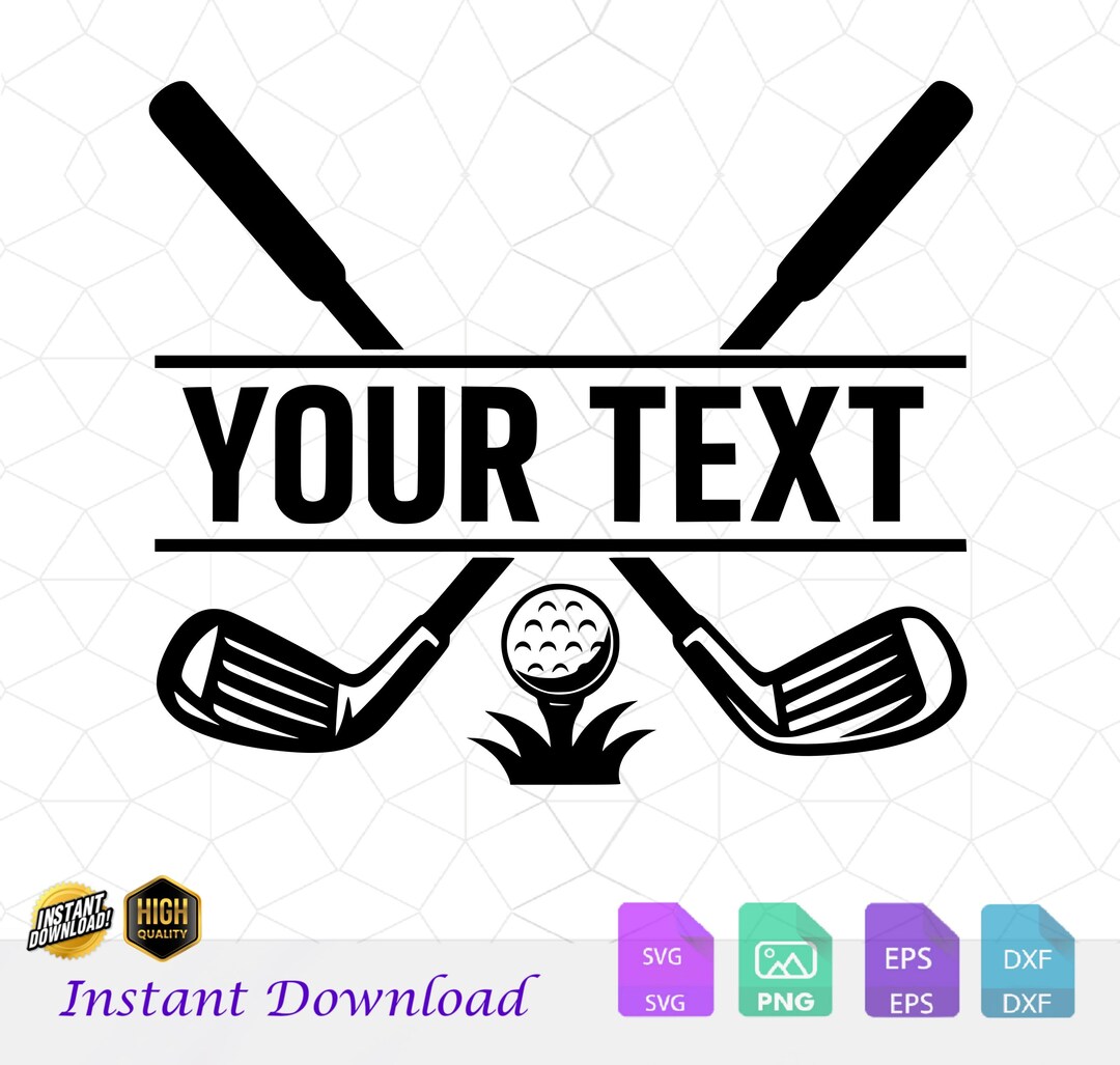 Crossed Golf Clubs SVG: Split Name Monogram (digital Download) - Etsy