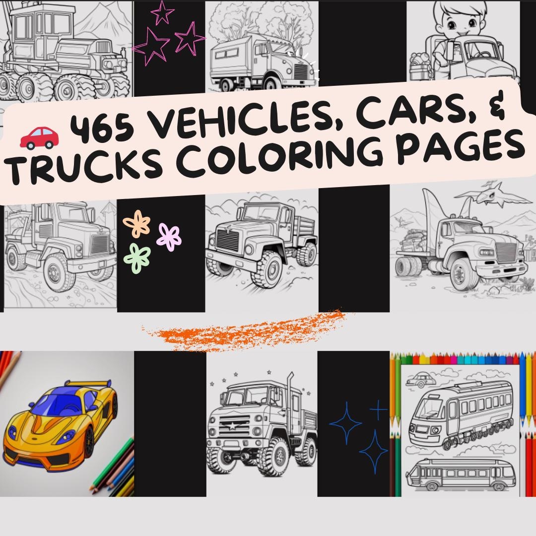 465 Coloring Pages of Vehicles, Cars, & Trucks Coloring Pages + 100 ...