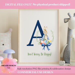 Peter Rabbit Alphabet PNG Bundle | Easter | Watercolor Bunny Letters ...