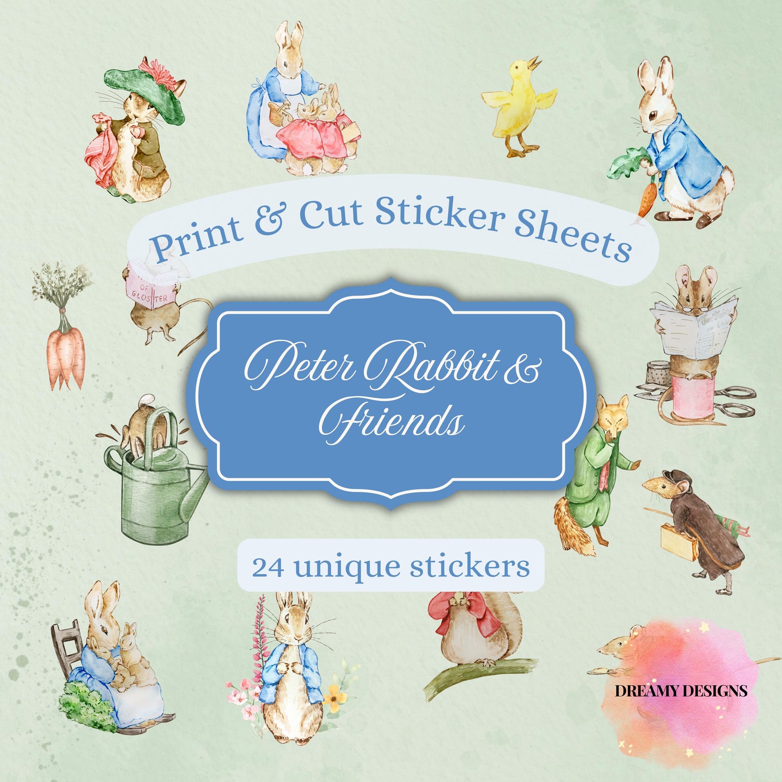 Peter Rabbit & Friends | Printable Beatrix Potter Stickers | Digital ...