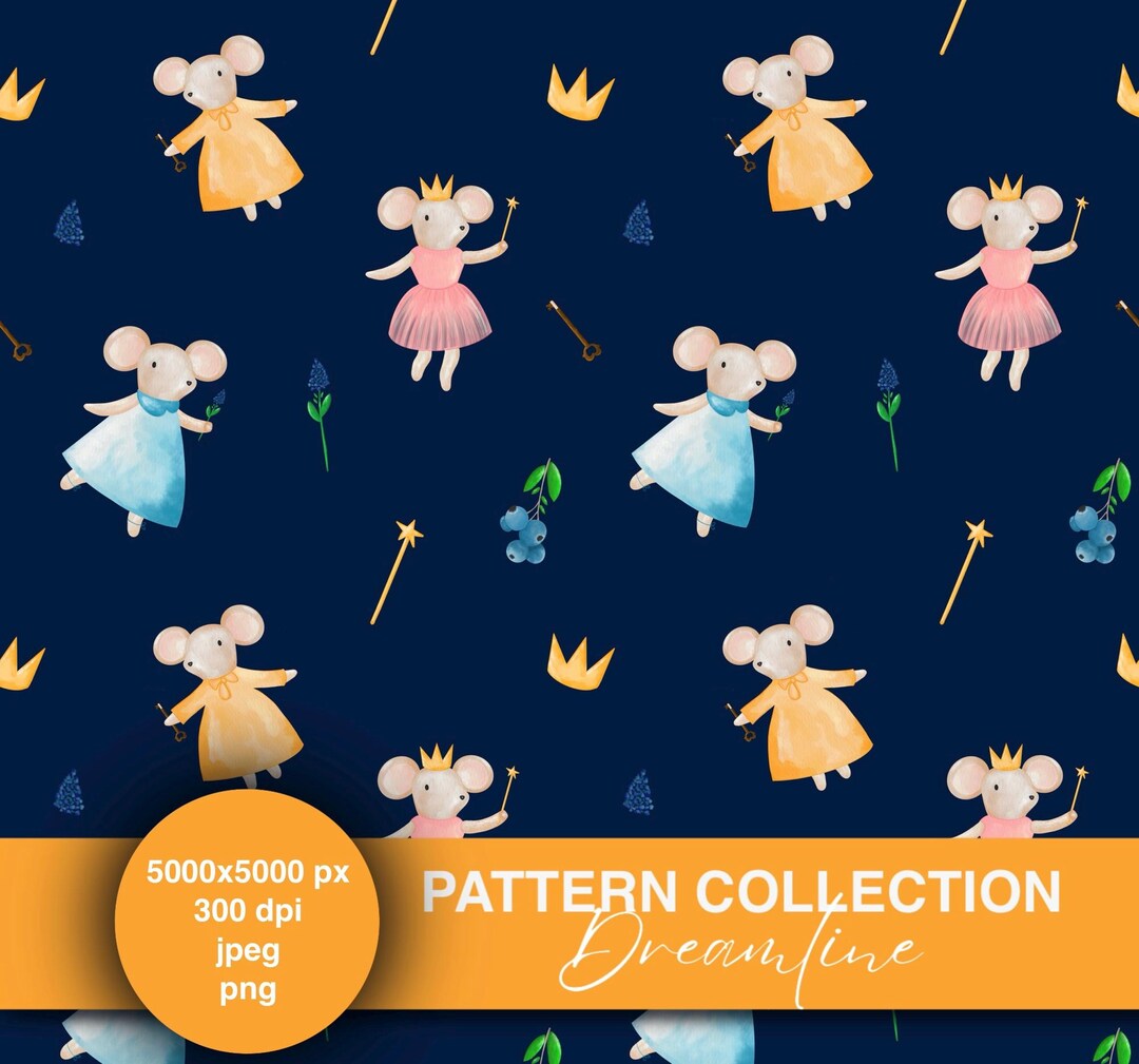 Maileg Mouse Seamless Pattern for Dollhouse Wallpaper - Maileg Mice ...