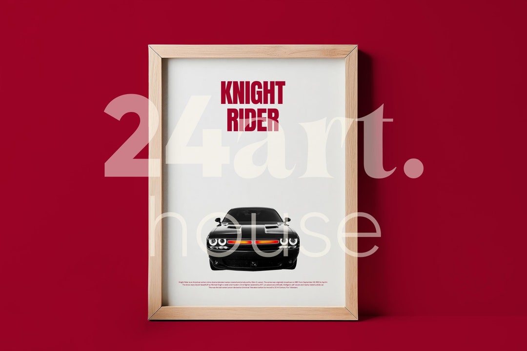 Knight Rider Digital Art Print Retro 80s KITT Poster, Iconic TV Series ...