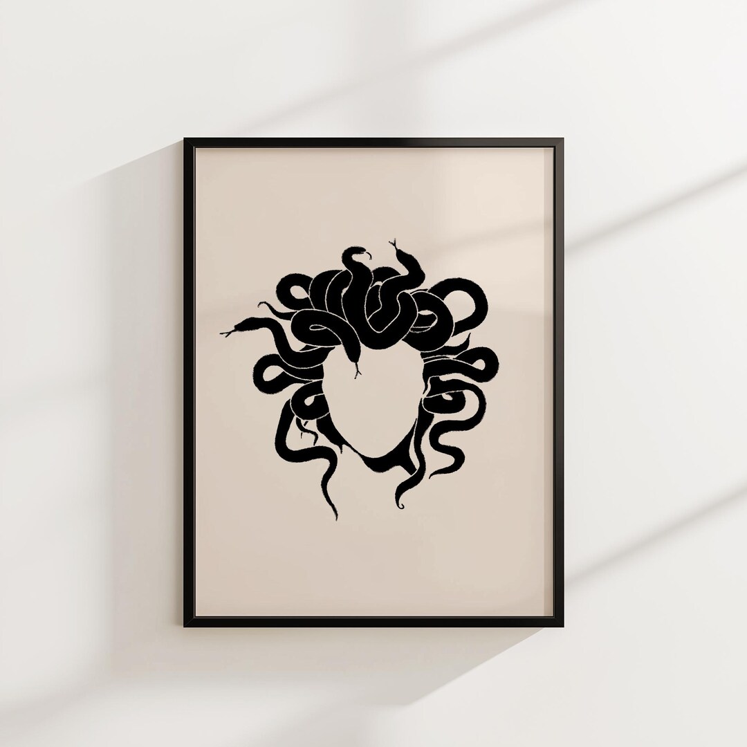 Medusa Art Print | Medusa Head Poster | Greek Mythology Art | Greek Decor | Digital Prints ...