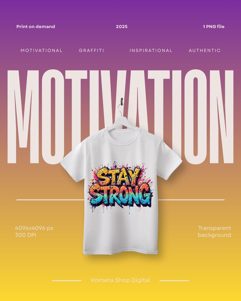 Motivational Graffiti PNG: "stay Strong" Street Art (digital Download ...