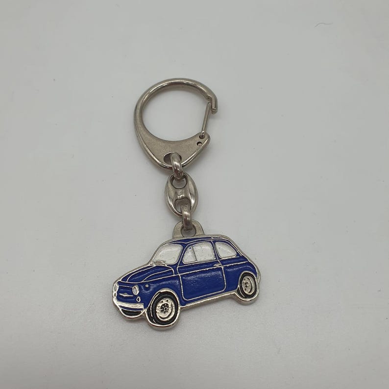 Vintage Fiat 500 Keychain 90s, Fiat 500 Club Italia, Metal and Enamel ...