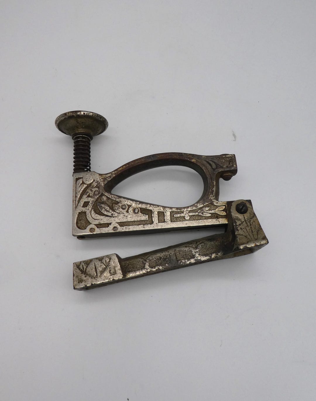 Antique Metal Stapler Model JJ12 Early 1900s Decorated Rare Industrial ...
