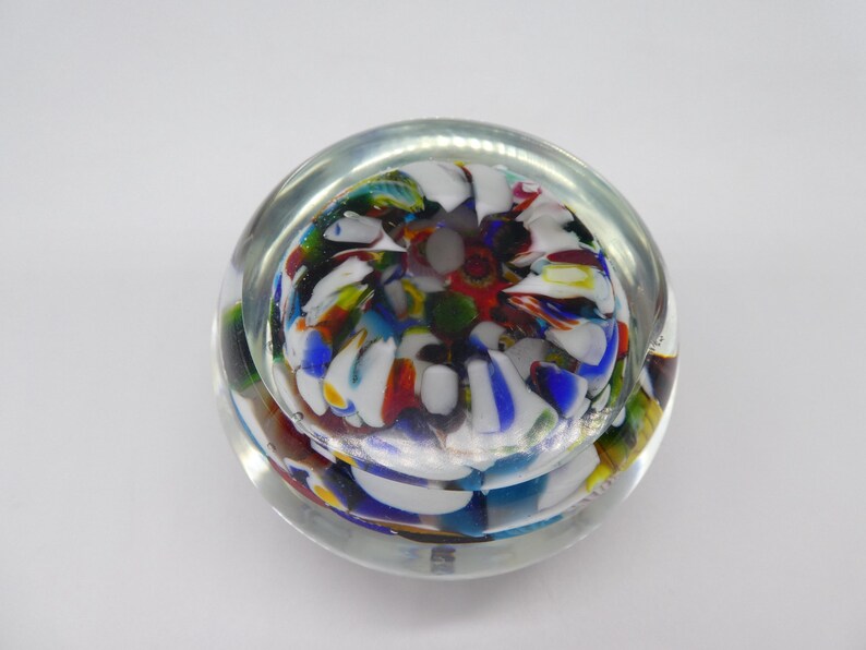 Original Murano Glass Paperweight With Colorful Millefiori Murrine ...