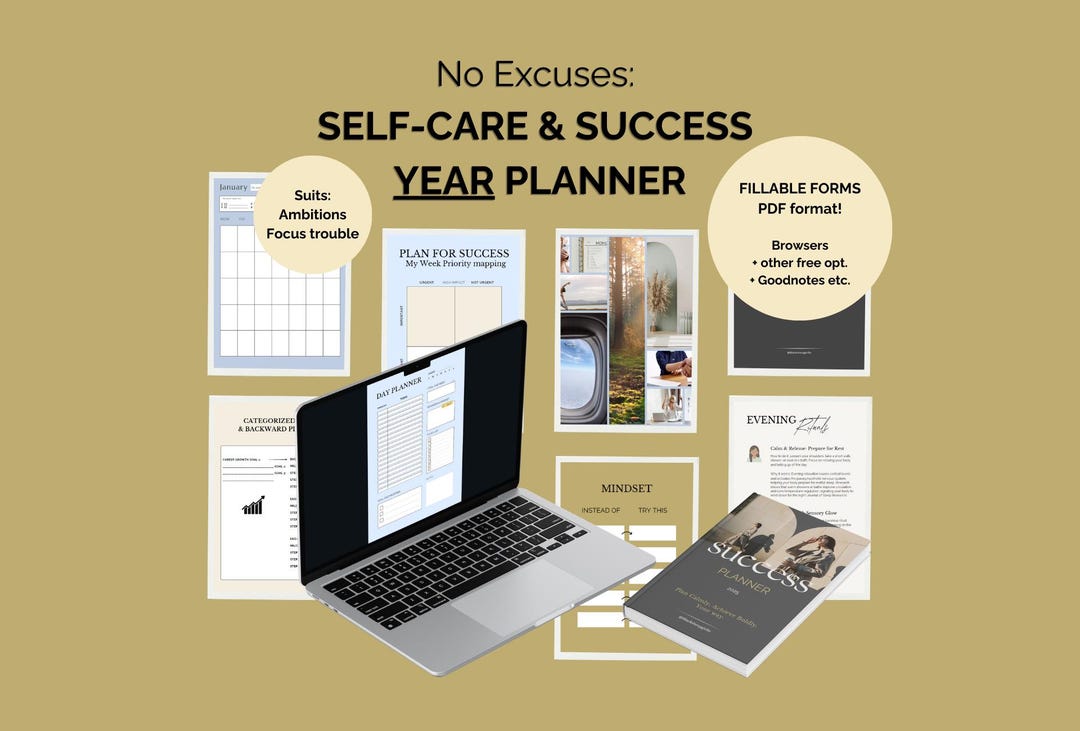 Digital Planner, Printable Planner, Year Planner, Planner, Focus, ADD ...