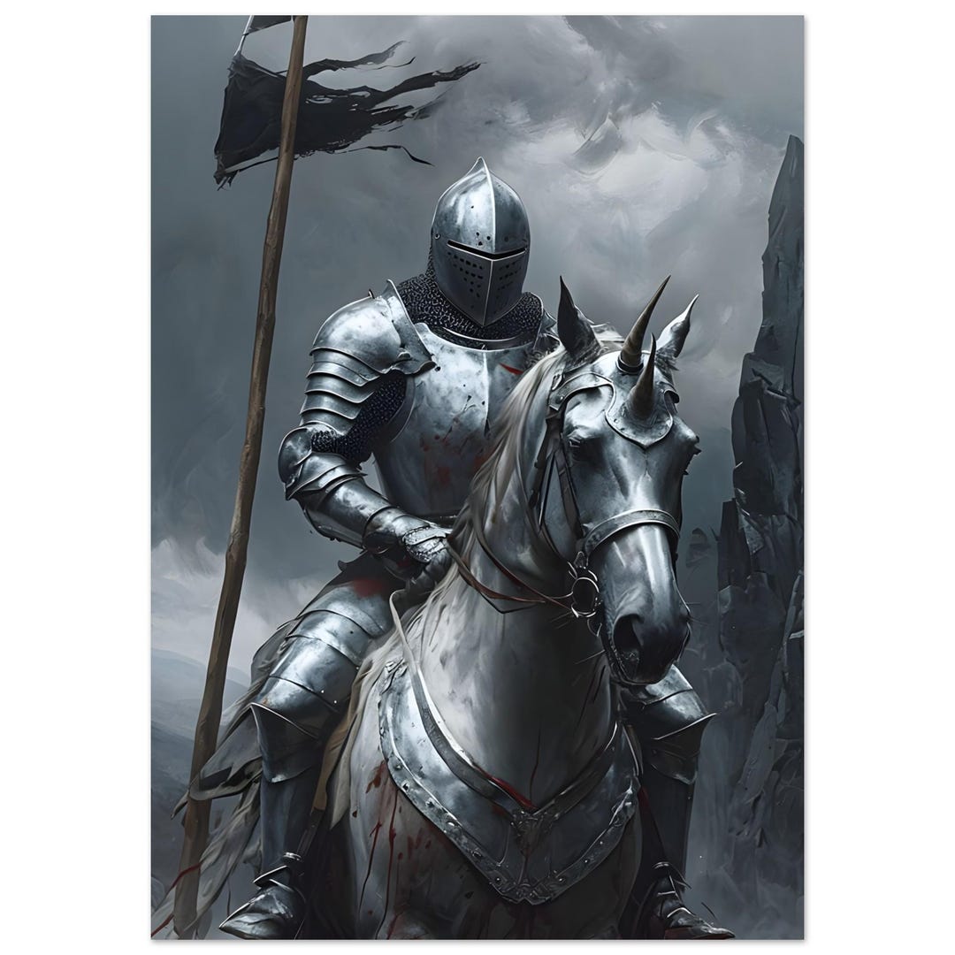 Epic Fantasy - Mounted Knight Poster Art | A1, A2, A3, A4 Sizes ...