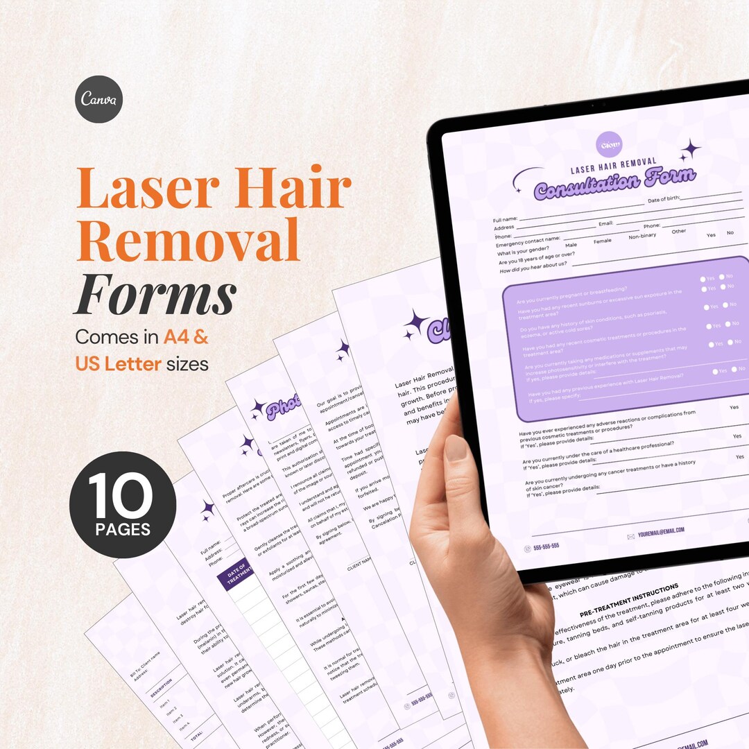 Laser Hair Removal Forms Client Consultation Editable Consent Form LHR ...