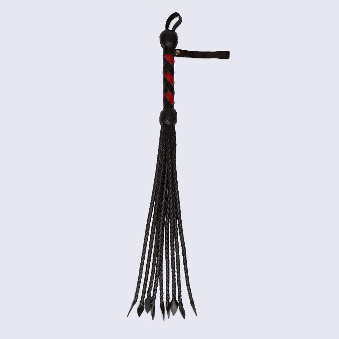 Cat O' Nine Tails Braided Calfskin Flogger Genuine Leather Heavy Whip ...