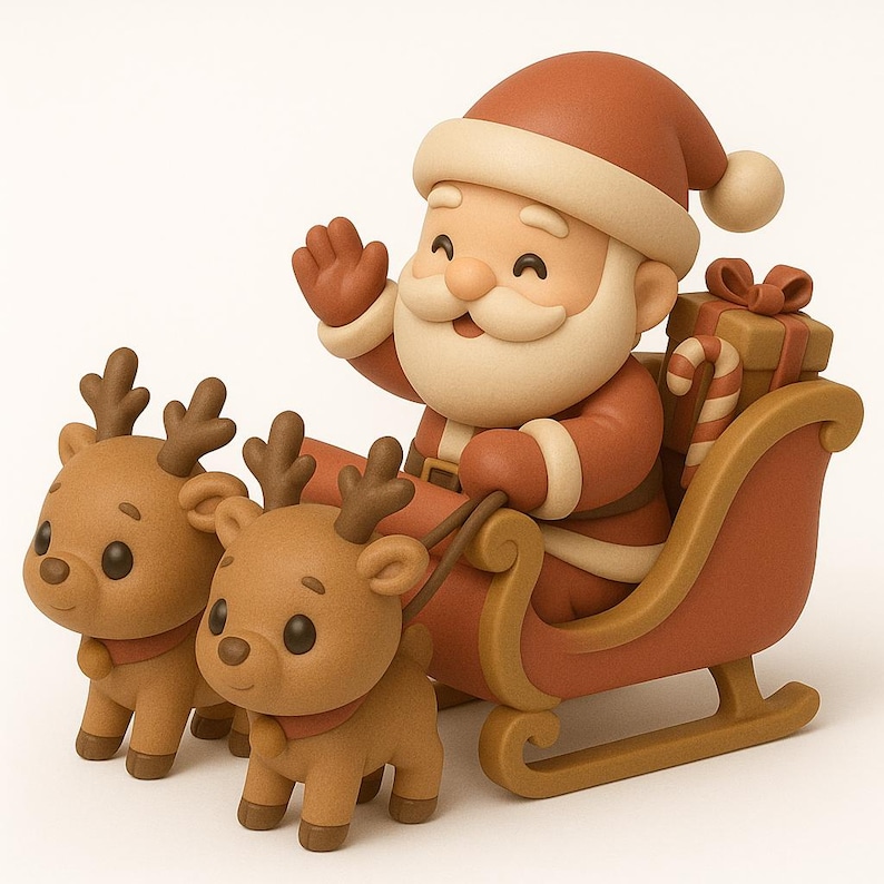 Santa's Sweet Sleigh STL – Christmas Figurine (digital Download) - Etsy