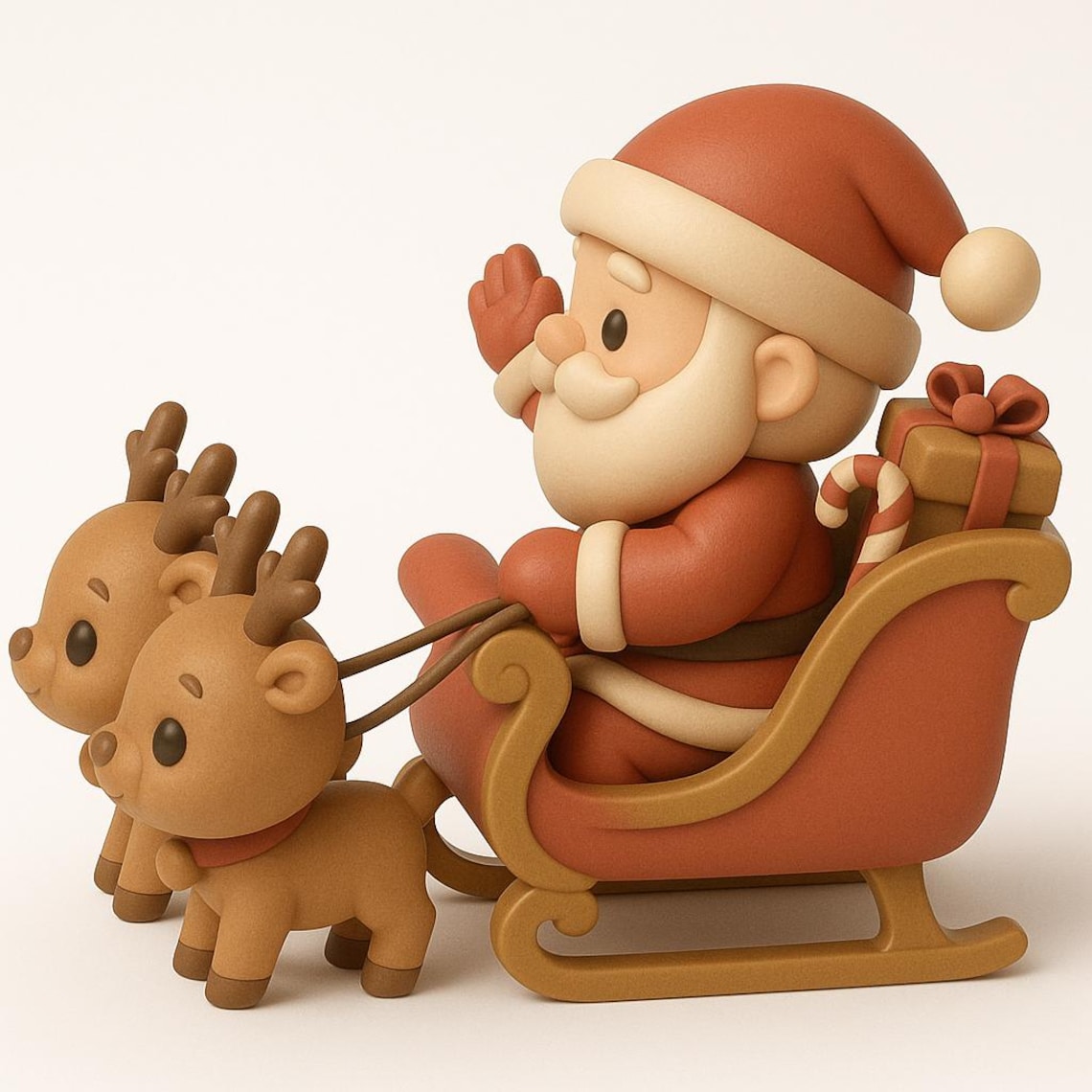 Santa's Sweet Sleigh STL – Christmas Figurine (digital Download) - Etsy