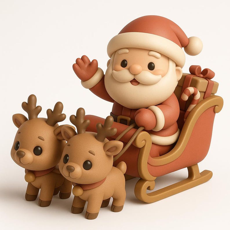Santa's Sweet Sleigh STL – Christmas Figurine (digital Download) - Etsy