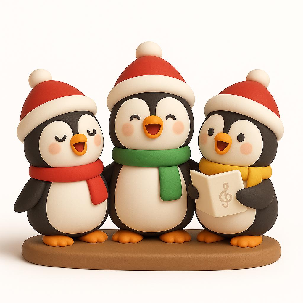 Penguin Choir Christmas Ornament: Festive 3D STL File - Etsy