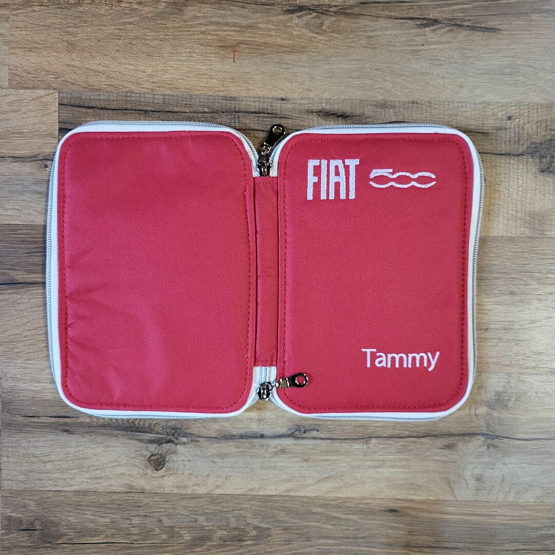 Custom Embroidered Vehicle Information Bag, Glove Box Kit, Insurance ...