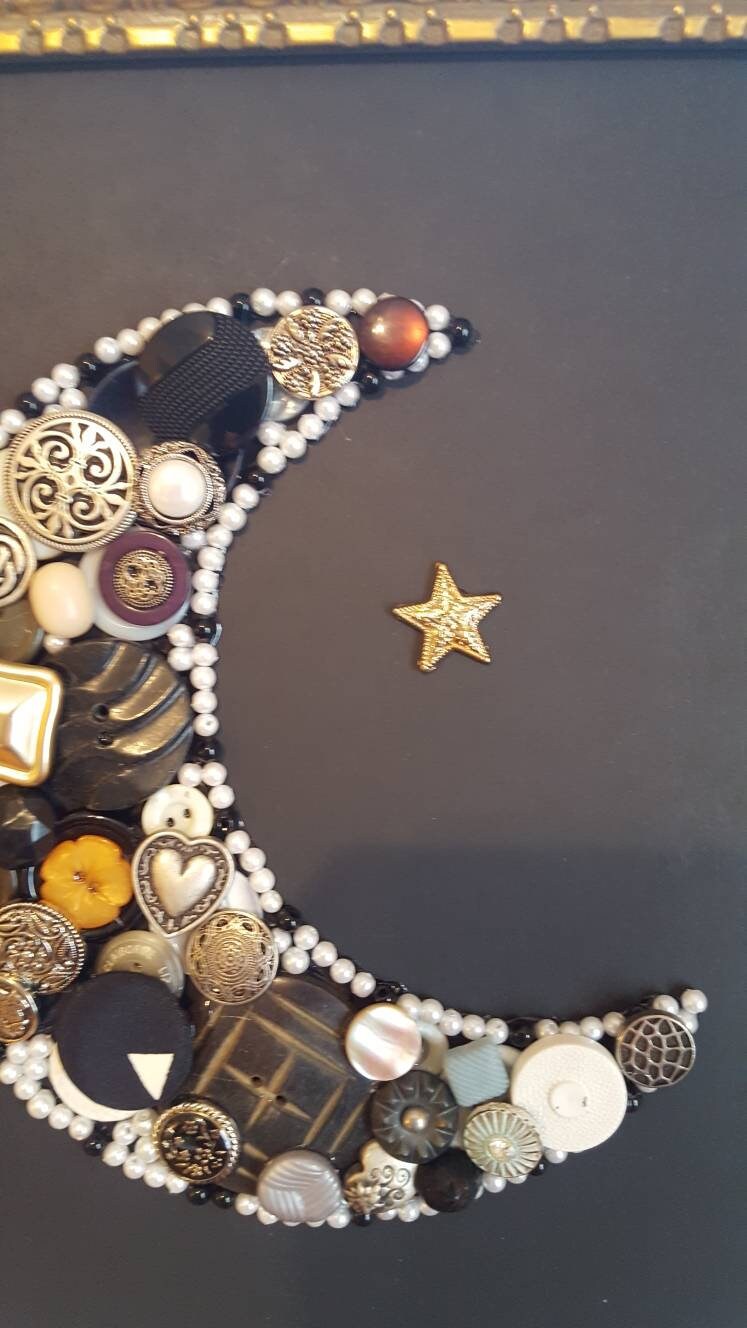 Dark Moon Button Art - Etsy