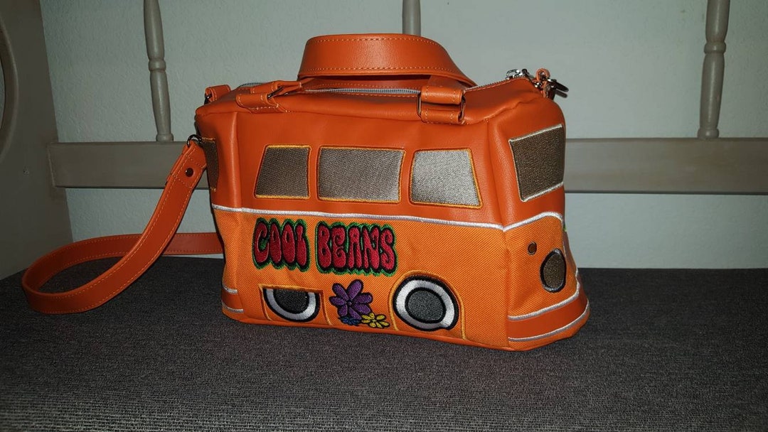 VW Bus Purse, Hippie Van Bag, Peace Bus Bag, the Orange Cool Beans Bus ...
