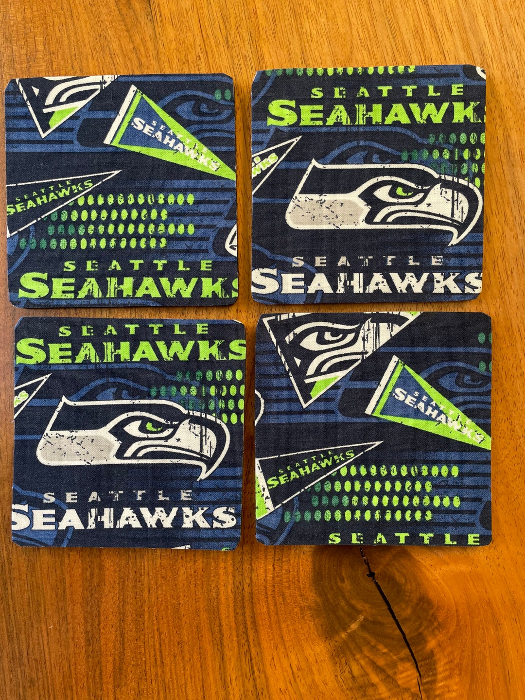Seattle Seahawks Fabric Covered Coaster Set of 4 - Etsy