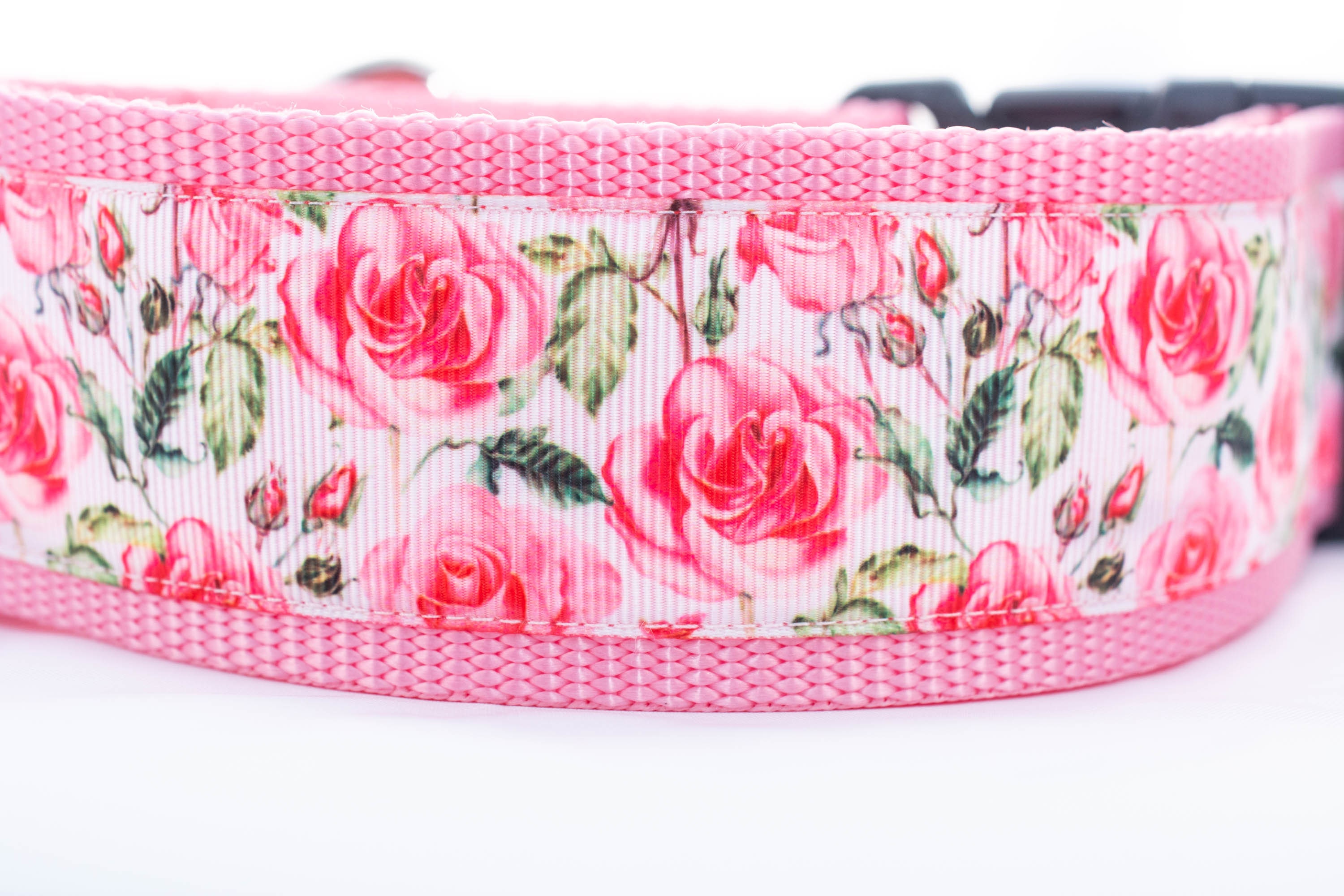 Pretty Pink Rose Dog Collar 2 Inch Wide Buckle or | Etsy