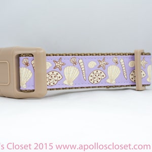 Orchid Sea Shells Dog Collar - 1 Inch Wide - Feminine Dog Collar ...