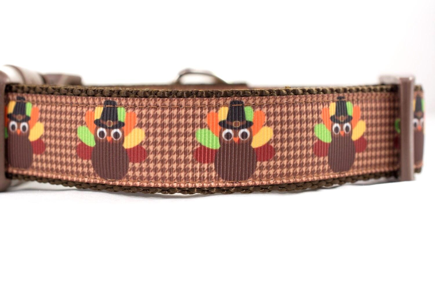 Plaid Turkey Dog Collar - 1 Inch Wide - Buckle or Martingale Collar ...