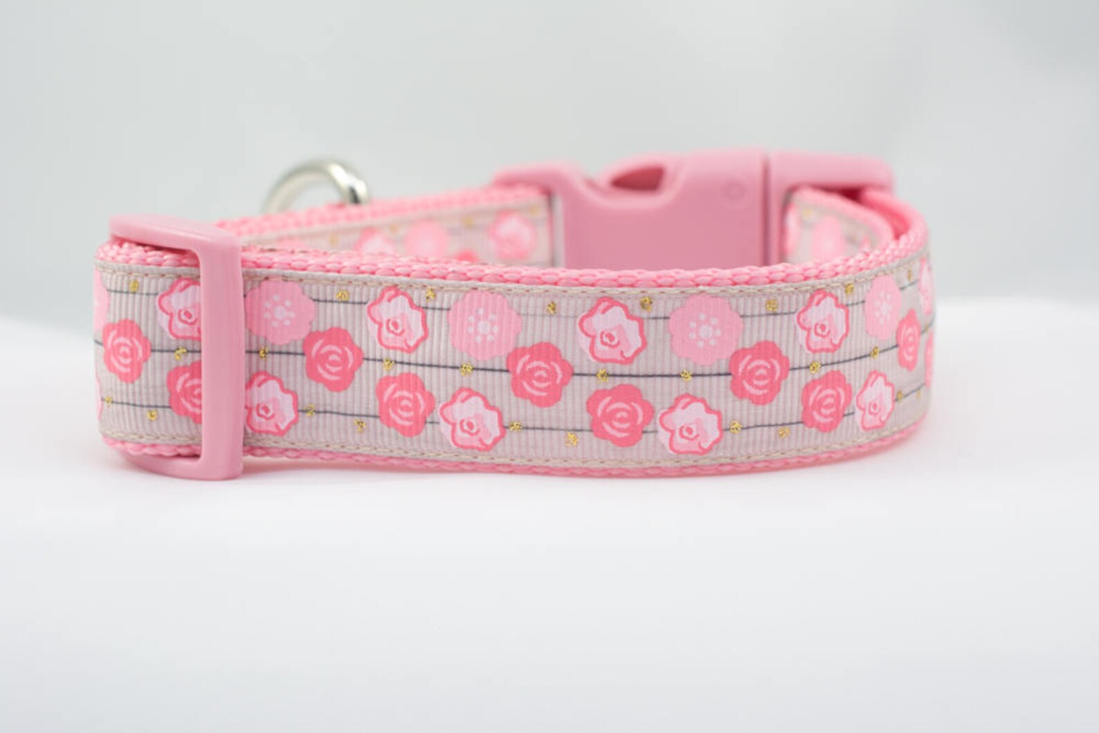 Wood Rose Dog Collar 1 Wide Collar Floral Dog Collar | Etsy