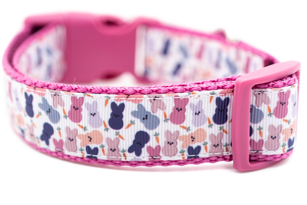 Rose Easter Bunny Dog Collar - 1 Inch Wide Dog Collar - Easter Dog ...