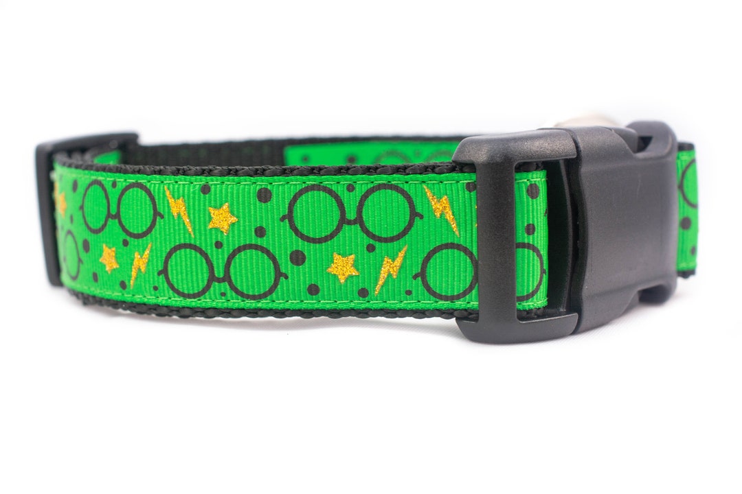Wizard Glasses Dog Collar - 1 Inch Wide - Buckle or Martingale Collar ...