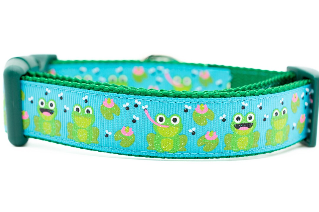 Silly Frog Dog Collar - 1 Inch Wide - Buckle or Martingale Collar ...