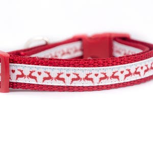 Red Reindeer Dog Collar - 5/8" or 3/4" Wide - Holiday Dog Collar ...