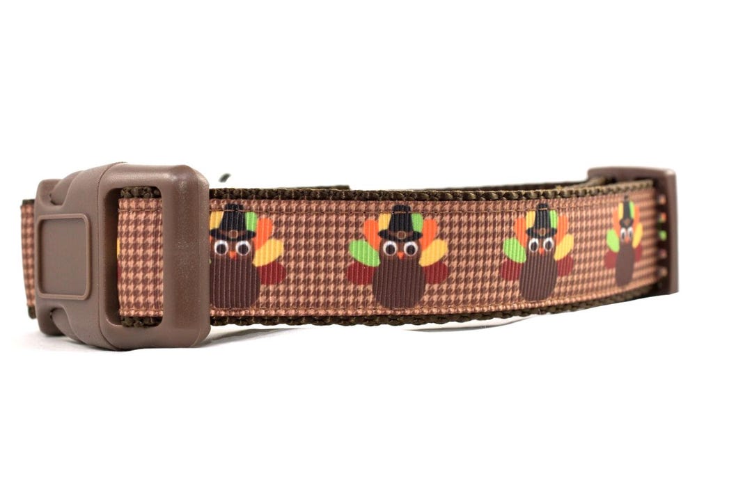 Plaid Turkey Dog Collar - 1 Inch Wide - Buckle or Martingale Collar ...
