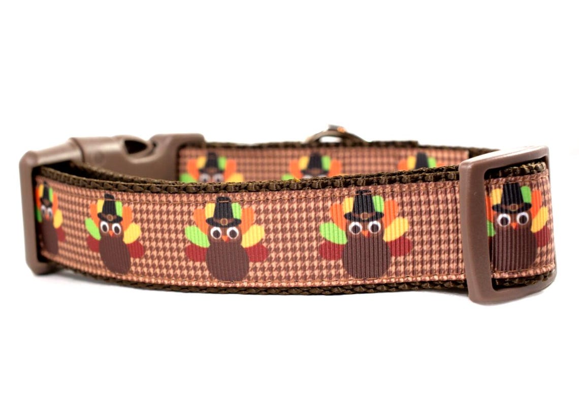Plaid Turkey Dog Collar - 1 Inch Wide - Buckle or Martingale Collar ...